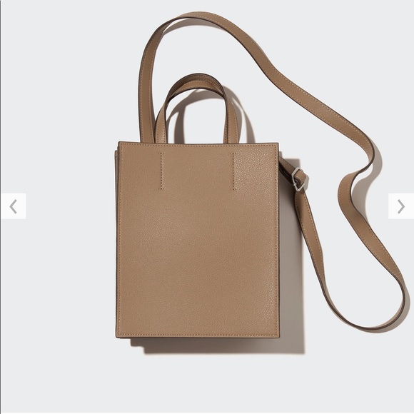 Uniqlo | Bags | Fauxleather Square Shoulder Bag Dark Beige Uniqlo ...